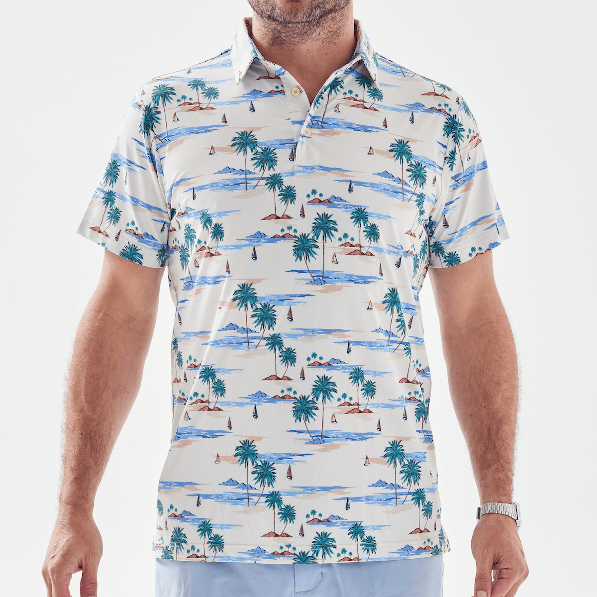 Palm Trees & Par-3s Polo: Coastal Flair for Your Golf Game